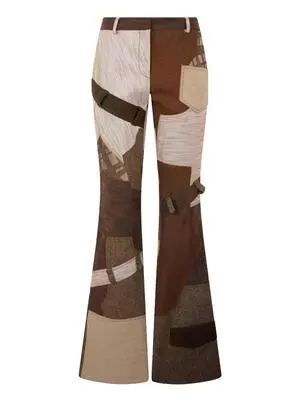 Moschino Abstract Pattern Palazzo Pants - Brown