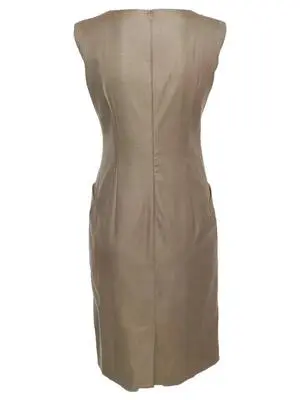 Max Mara Sleeveless Boat Neck Mini Dress - Neutrals