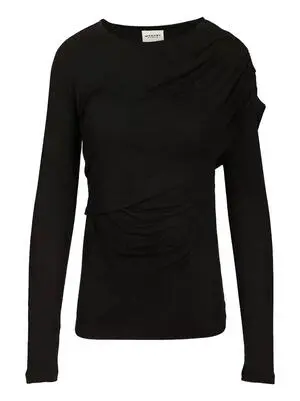 MARANT ETOILE Draped Long-sleeve Top - Black