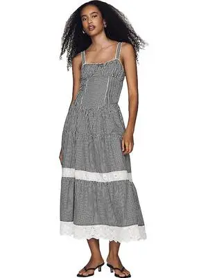 JACQUIE THE LABEL Emmie Cotton Midi Dress - Black & White