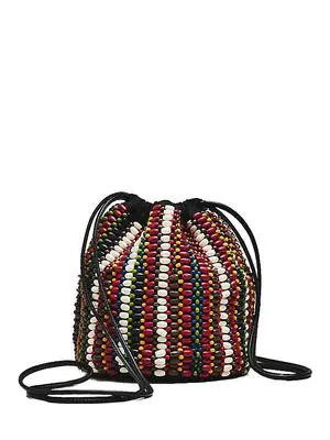 Anthropologie The Great. Beaded Bucket Bag - Brown Pattern
