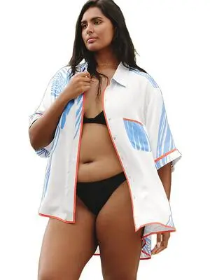 SANCIA Peita Shirt Top - Blue Pattern