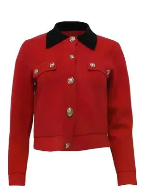 Sandro Contrast Collar Button-down Jacket - Red