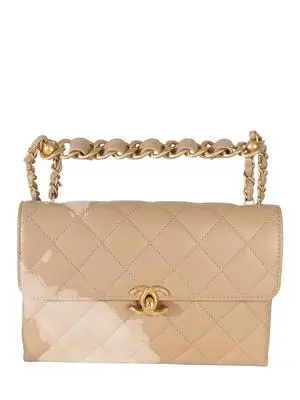 CHANEL Chanel Quilted Lambskin Small Flap Bag With Chain Top Handle