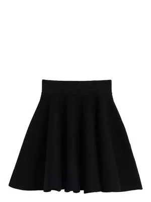 AMI Paris A-line Cotton Skirt - Black