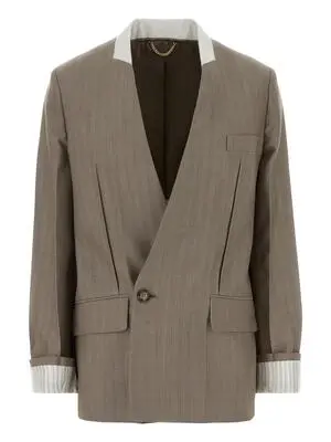 Victoria Beckham Dove Wool Blazer - Grey