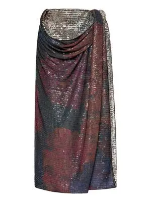 MAISON MARGIELA Printed Draped Maxi Skirt - Red