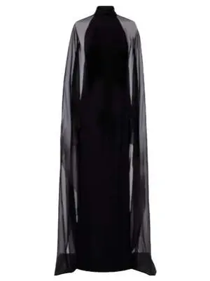 RALPH LAUREN Ralph Lauren Tilly Gown With Sheer Silk Chiffon Sleeves