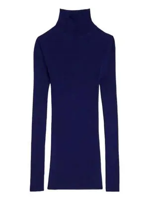 JIL SANDER High-neck Ribbed Wool Sweater - High Tide