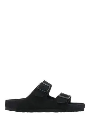 BIRKENSTOCK Birkenstock Arizona Suede Leather Sandals With Buckles Black