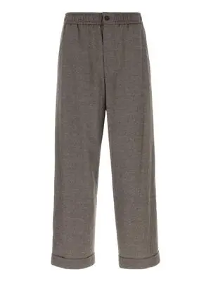 Giorgio Armani Elastic Waist Cuffed Trousers - Brown