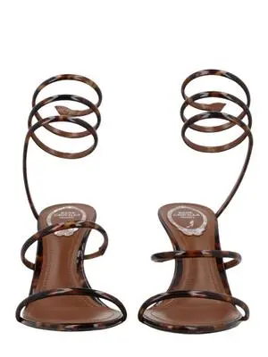Rene Caovilla Spiral-strap High-heeled Sandals - Brown