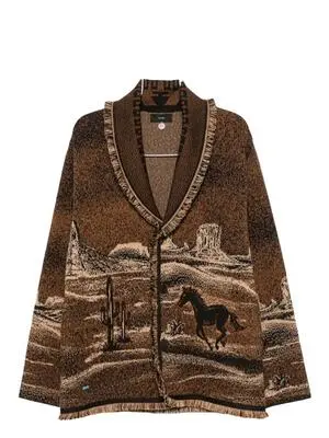 Alanui Landscape Pattern Fringed Jacket - Brown