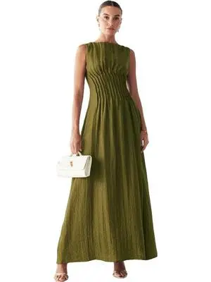 WILLA Palamino Maxi Dress - Olive Green