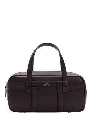 LA PORTEGNA Bibi Leather Bag With Shoulder Strap - Black