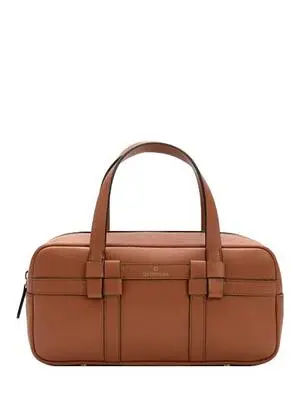 LA PORTEGNA Bibi Leather Bag With Shoulder Strap - Brown