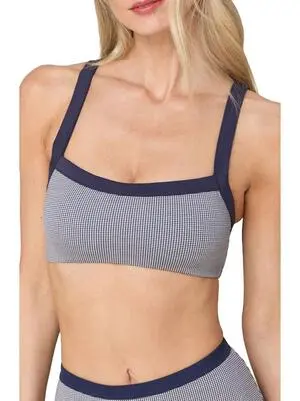 ANDIE Davenport Gingham Scoop Neck Bikini Top - Juniper