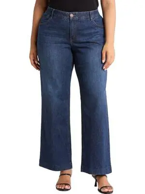 Wit & Wisdom High Waist Wide Leg Jeans - Indigo