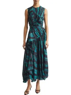 Ulla Johnson Veda Shibori Silk Maxi Dress - Malachite