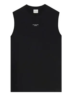 Drole De Monsieur Slogan Print Tank Top - Black
