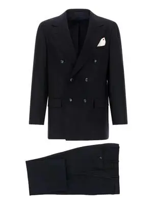 Kiton Double-breasted Peak-lapel Suit - Blue
