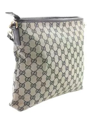 Gucci Gg Supreme Web Stripe Shoulder Bag - Neutrals