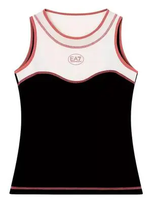 EA7 Logo-print Panelled Tank Top - Black