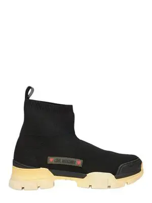 Moschino Patch Sock-design Sneakers - Black