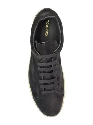 TOM FORD Perforated Logo Suede Sneakers - Grey