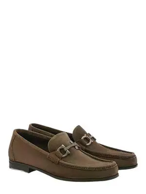FERRAGAMO Gancini Ornament Moccasins - Brown