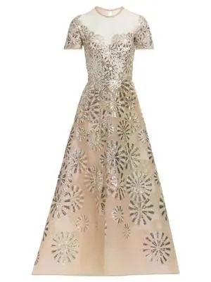 Elie Saab Sequin-embroidered Tulle Gown - Neutrals