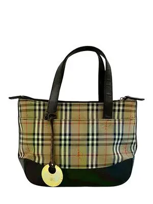 Burberry Haymarket Check Canvas Handbag - Neutrals