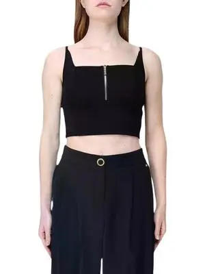 Emporio Armani Cropped Zip-front Top - Black