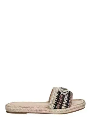 Guess Kaylis Logo-plaque Woven Sandals - Neutrals
