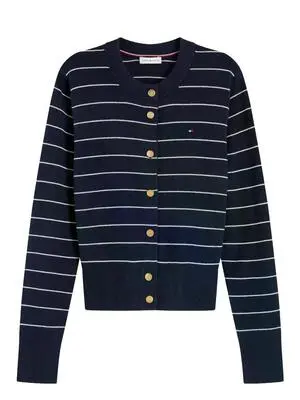 Tommy Hilfiger Striped Button-front Cardigan - Blue