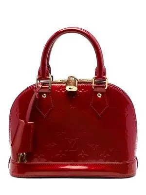LOUIS VUITTON Monogram Vernis Alma Bb Satchel - Red