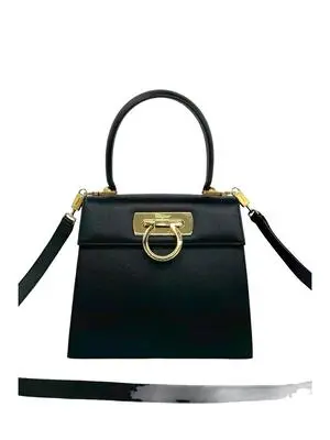 FERRAGAMO Gancini Satchel - Black