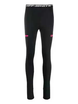 Off-White Logo Printed Leggings - Black
