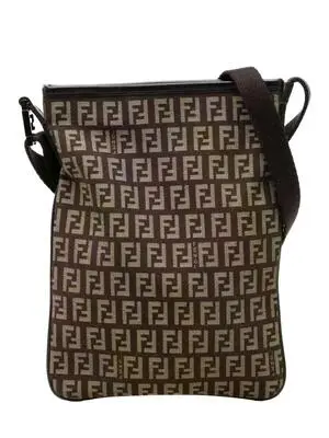 Fendi Zucchino Canvas Crossbody Bag - Brown