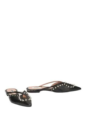 Moschino Spike-embellished Pointed-toe Flat Mules - Black