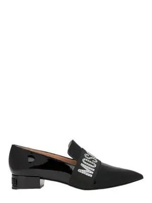 Moschino Crystal-embellished Logo Plaque Pumps - Black
