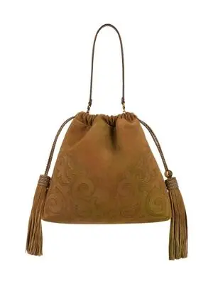 Etro Medium Kalispera Suede Bag - Brown