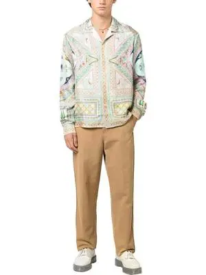 Casablanca Le Labyrinthe-print Silk Shirt - Neutrals