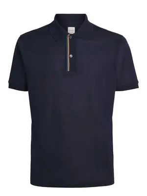 Paul Smith Cotton Artist Stripe Polo Shirt - Navy
