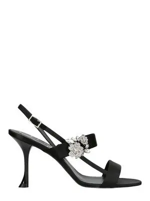ROGER VIVIER Embellished Belle Vivier Slingback Sandals - Black