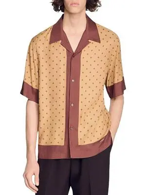 Sandro Micro Cross Motif Shirt - Camel