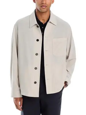 Theory Shirt Jacket In Triacetate-polyester Blend - Silver Cloud