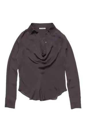 Acne Studios Collared Silk Blouse - Graphite Grey