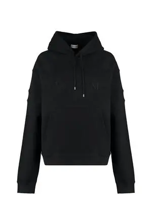 SAINT LAURENT SAINT LAURENT Logo Detailed Drawstring Hoodie