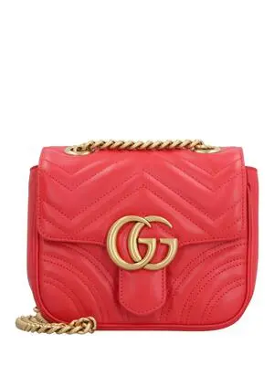 Gucci Mini Chevron Quilted Leather Handbag - Red